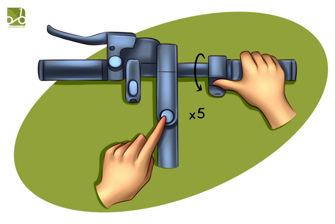 Locate the reset button on an electric scooter